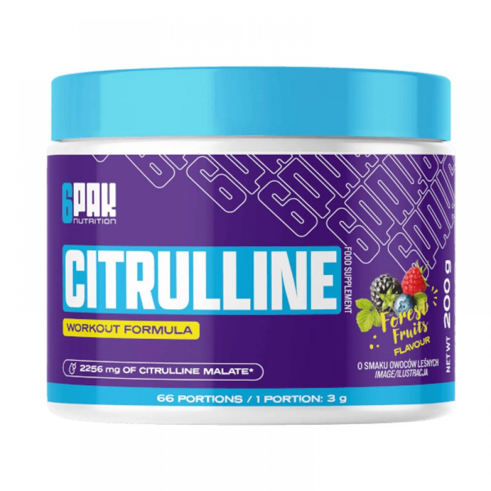 6PAK Citrulline - 200g | Muscle Pumps & Endurance | HPnutrition.ie