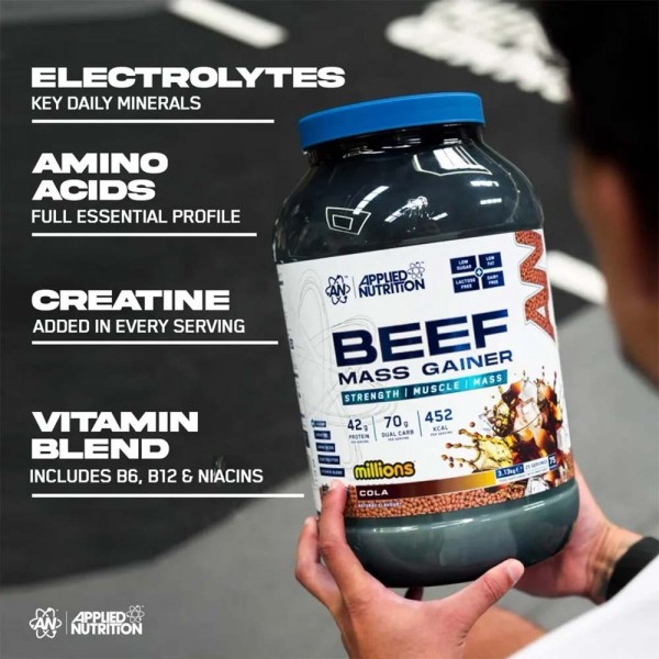 Applied Nutrition Beef Mass Gainer - 3.13kg | Dairy-Free Muscle Growth ...