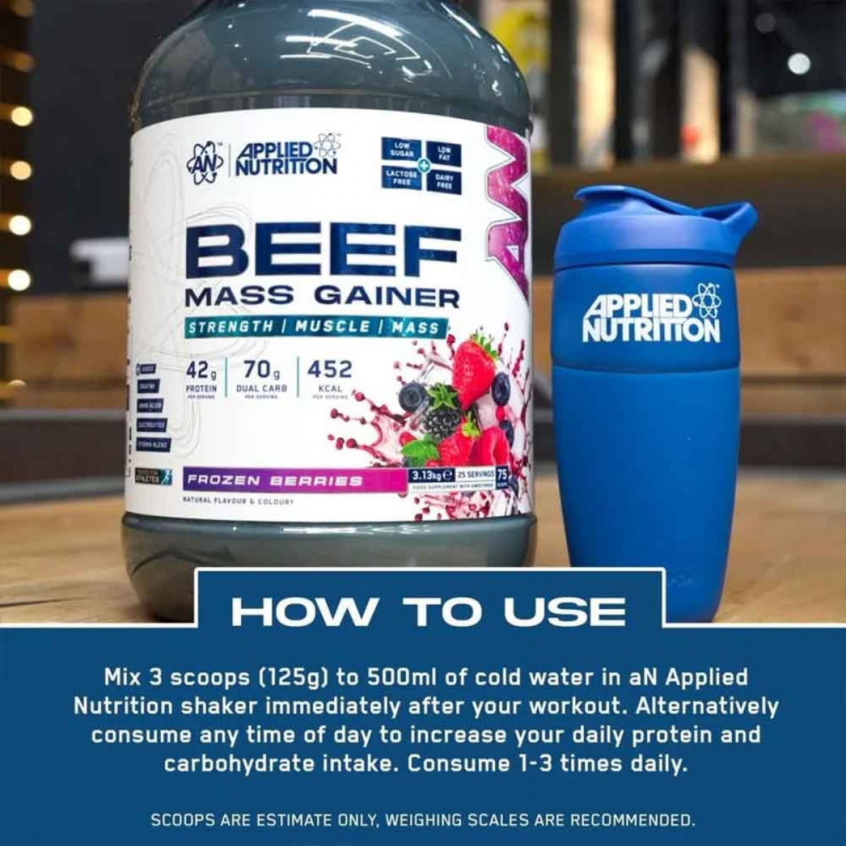 Applied Nutrition Beef Mass Gainer - 3.13kg | Dairy-Free Muscle Growth ...