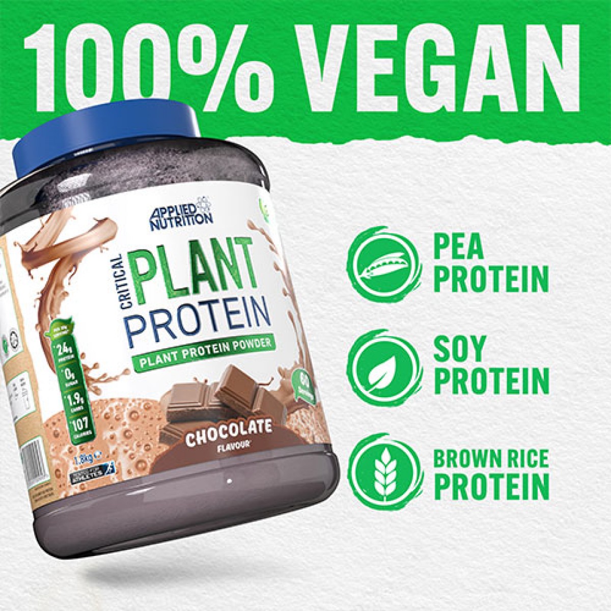 Applied Nutrition Critical Plant Protein 1.8kg: Vegan-Friendly Protein ...
