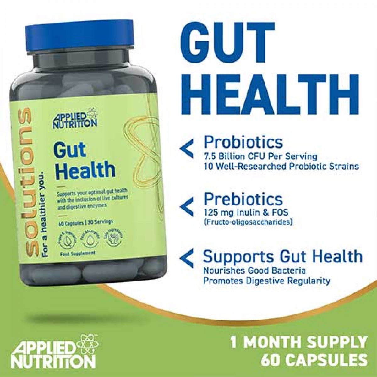 Solutions Gut Health - 60 Capsules | Probiotic & Digestive Support ...