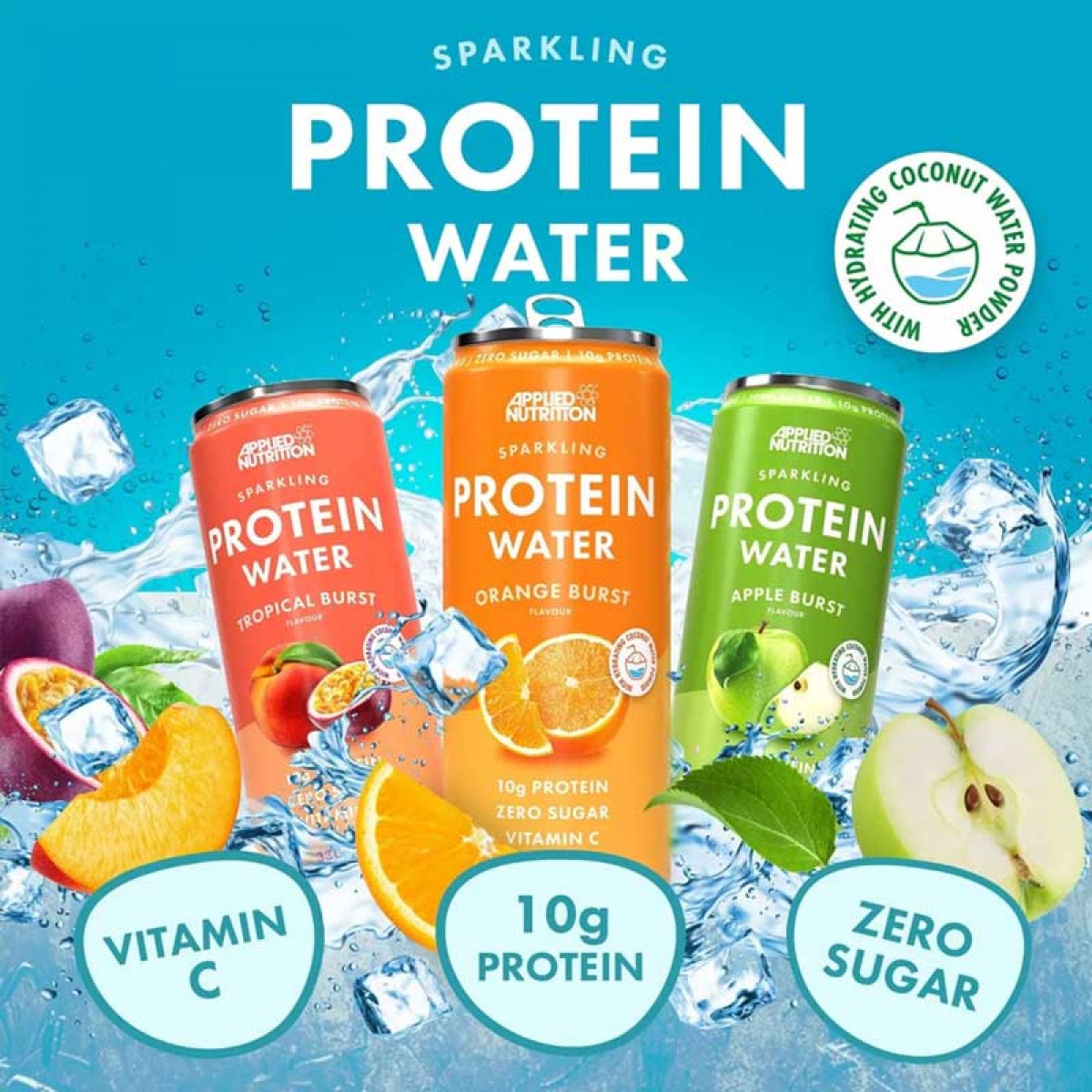 Applied Sparkling Protein Water (12 Pack) | 330ml RTD for Recovery ...