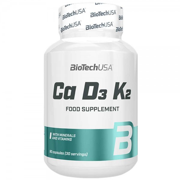 BioTech USA Calcium D3 + K2 - 90 Caps | Bone Density & Health | HPnutrition