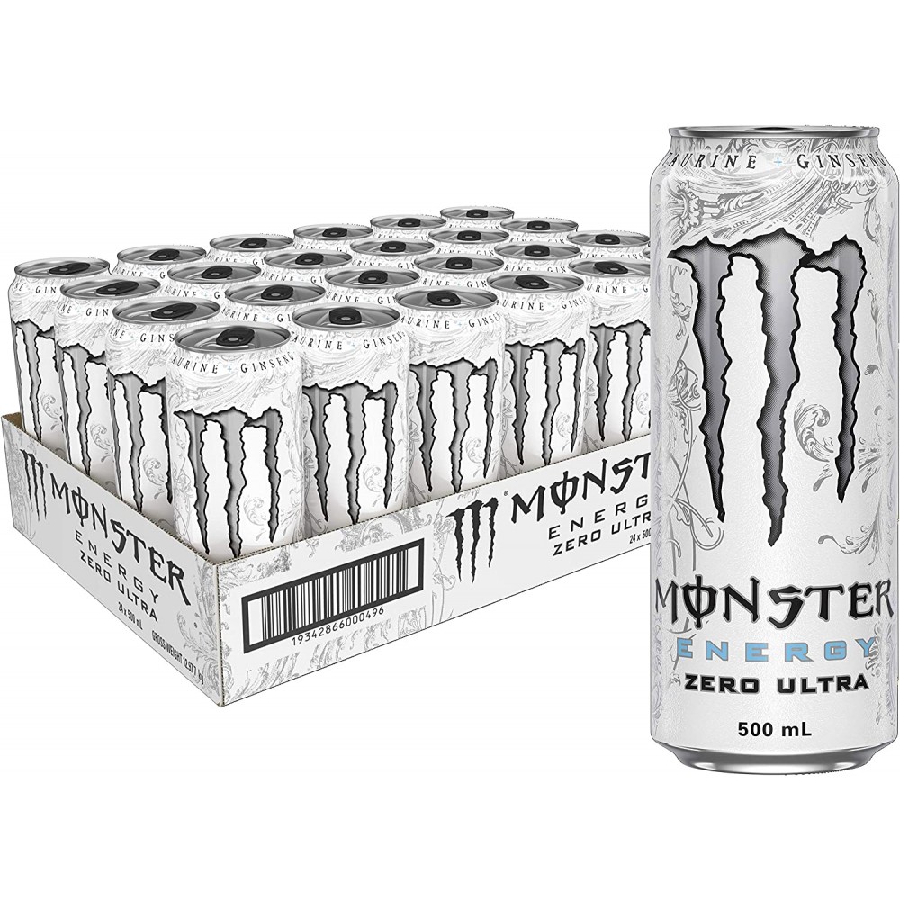 Monster Energy Ultra White 24 x 500ml Case | Zero Sugar Energy ...