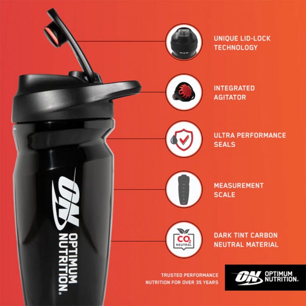 Optimum Nutrition Opti-Lock Shaker 600ml | Leak-Proof Gym Shaker ...