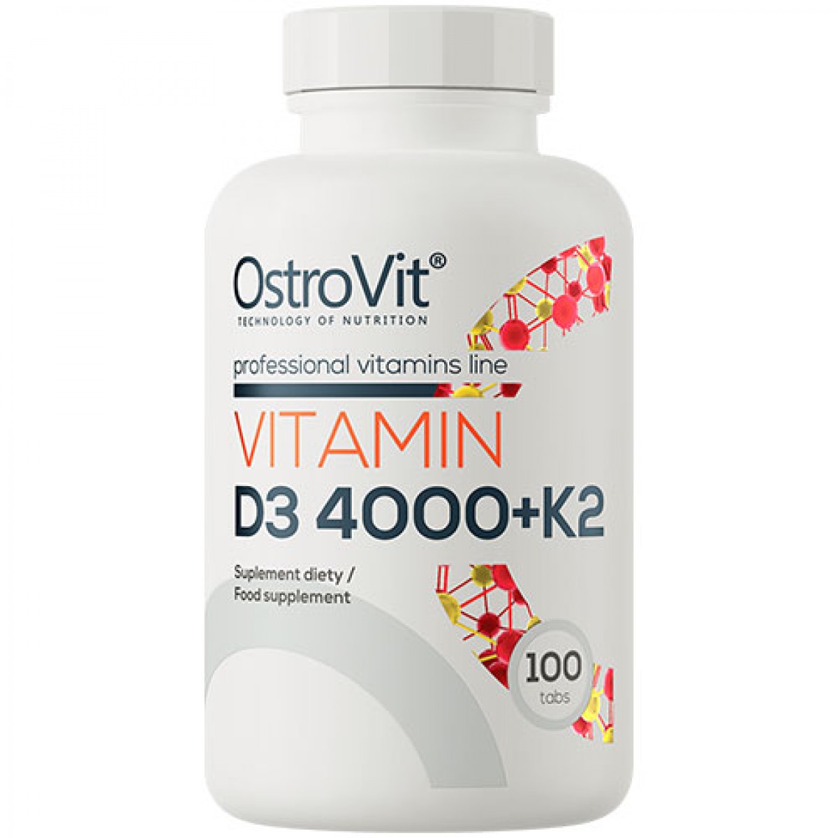 OstroVit Vitamin D3 4000 IU + K2 - 100 Tabs | Bone & Immune Support