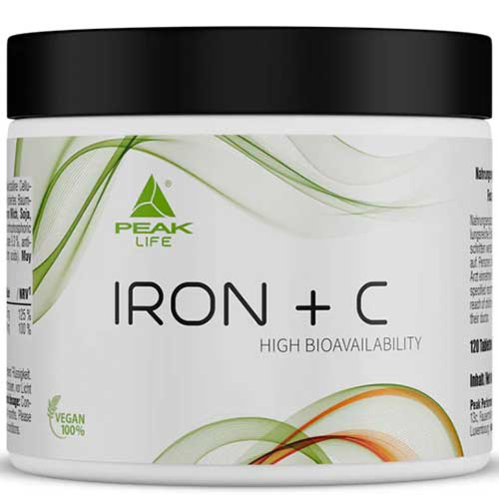 Peak Iron + Vitamin C - 120 Tabs | Energy & Iron Absorption ...