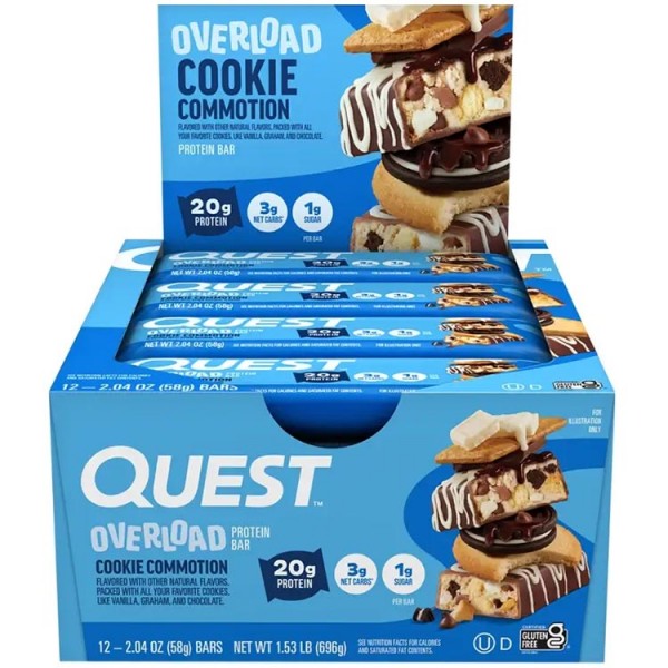 Quest Overload Protein Bars (12 Pack) | Low Carb & High Protein Snack ...