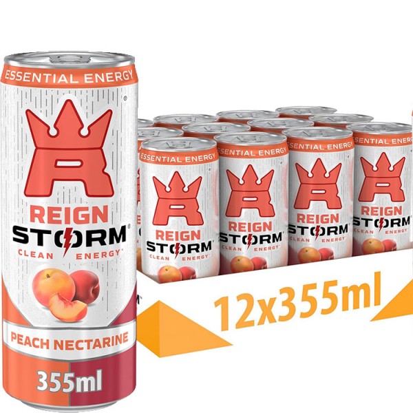 REIGN Peach Nectarine Storm 12x355ml | Sugar-Free Performance Fuel ...