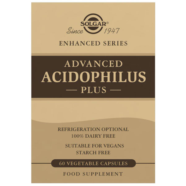 Solgar Advanced Acidophilus Plus - 60 Vegetable Caps | Dairy-Free ...